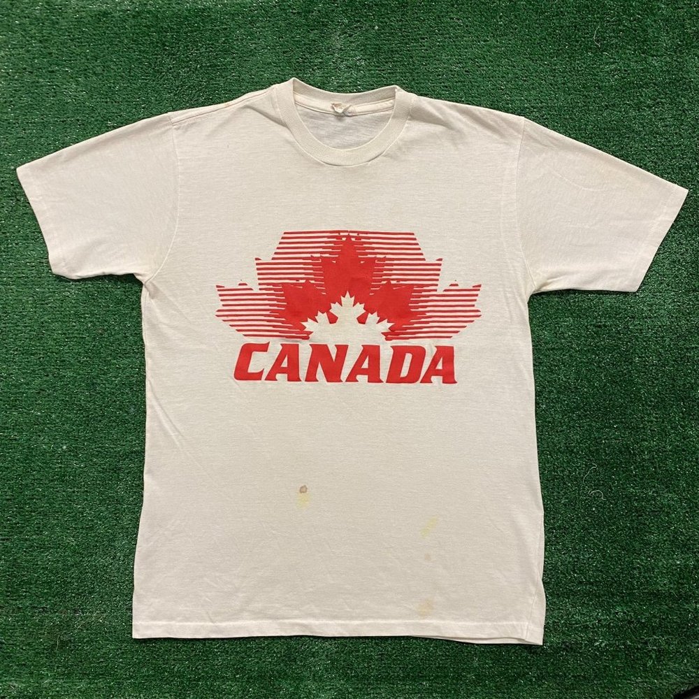 Vintage 80s Canada Flag Single Stitch Tourist Souveni… - Gem